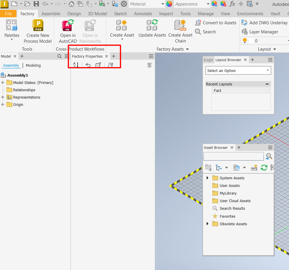 An Inventor Window jumps from anchoring when activating a Factory Layout