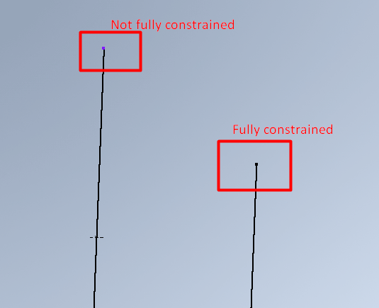In Inventor part, one endpoint of line in 3D Sketch is shown as not fully constrained, even ...