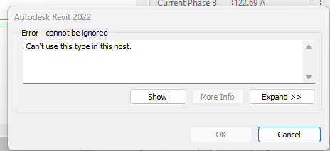 Help | "Can't use this type in this host" when trying to change a placed family to another one ...