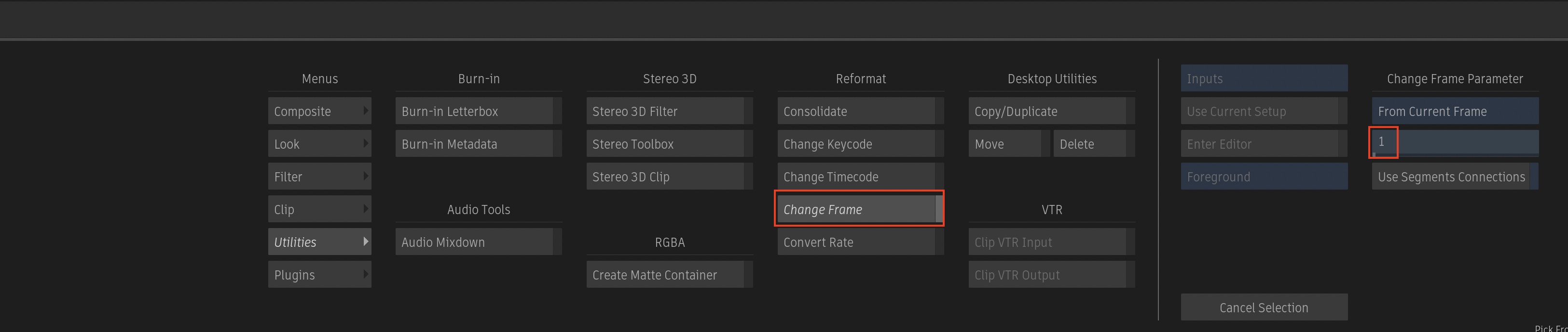 Das Start-Frame des Schnittsegments behält die Frame-Nummer aus der ...