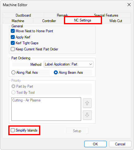 在刀具机床控制器上加载CAMduct NC时显示“X代码数值无效： G03X-nan(ind)。..”