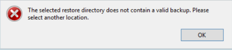 directory does not contain a valid backup..." when restoring Vault backup