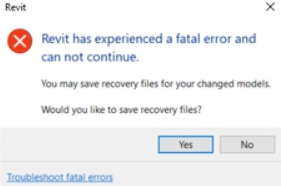 "Revit has experienced a fatal error and can not continue" when editing a wire in Revit