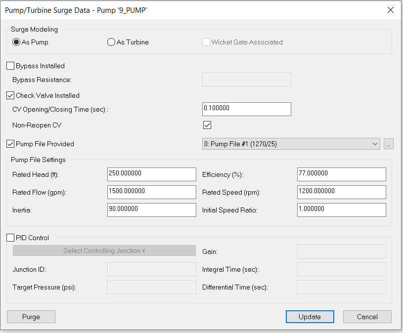 How to simulate pump transients in surge analysis of InfoWater Pro