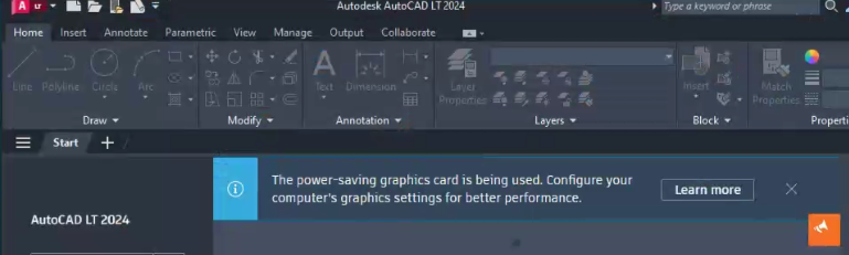 "The power-saving graphics card in being used. Configure your computer's graphics settings for ...