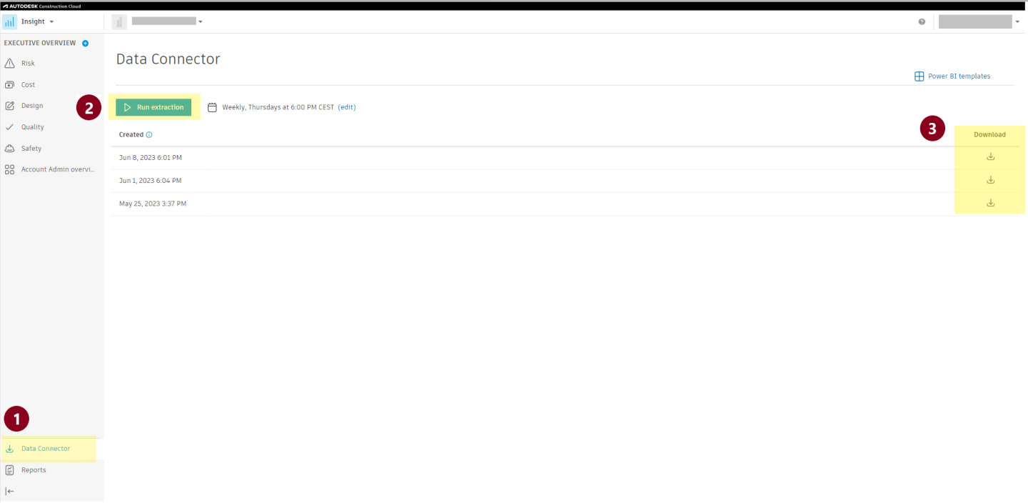 How to view data from ACC or BIM 360 projects in Power BI