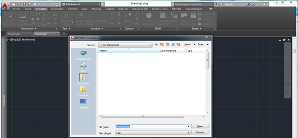 Options for the STEPOUT and IGESOUT command are missing within AutoCAD ...