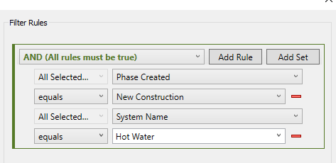 View filter set up for specific MEP system in Revit is not displayed as expected