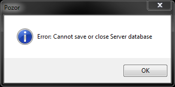 "Error: Cannot save or close Server database" when using multi-user ...