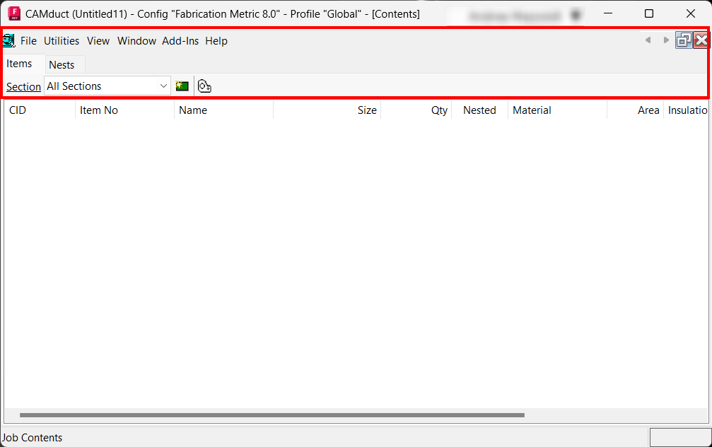 制造产品中缺少工具栏