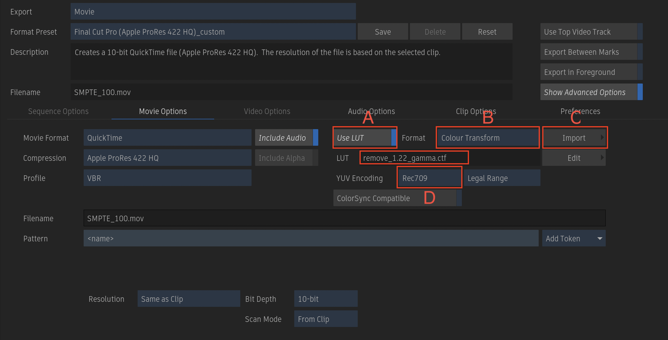 The color tagging of 1-2-1 is not maintained when recompressing any ...