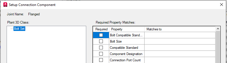 Custom property is not listed when trying to use a Spec Filter in the piping connection settings ...