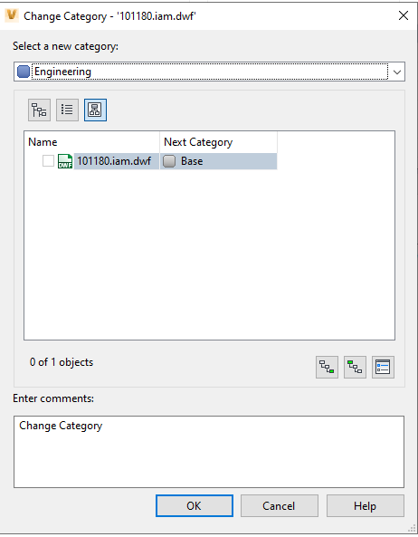 Unable to change Category or Revision for DWF files in Vault
