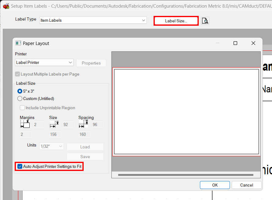Unable to print single Label in CAMduct