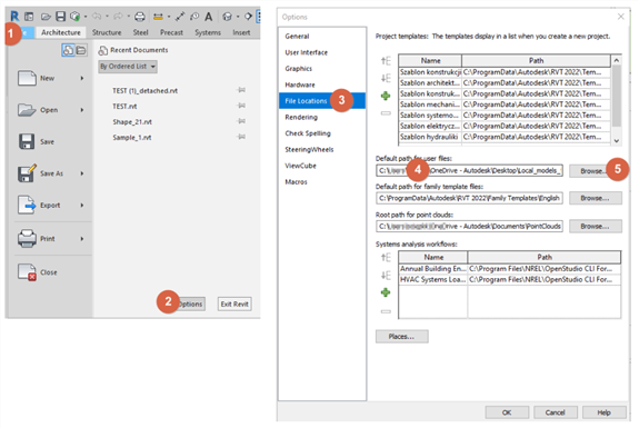 Where does Revit store the local cache files when working with Revit Server