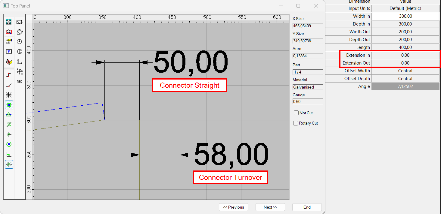 Connector settings don't affect the straight duct length as expected in ...