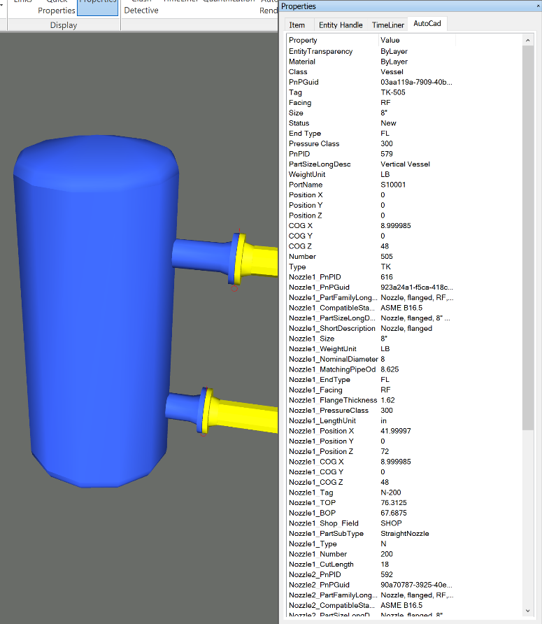 Individual equipment nozzles from AutoCAD Plant 3D cannot be selected in Navisworks