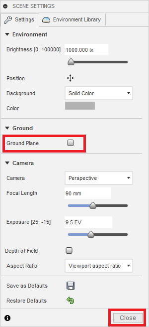 How to turn off shadows in the Render workspace of Fusion 360