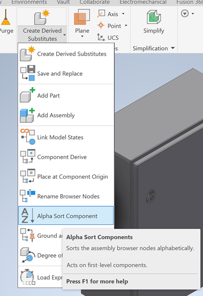 Alpha Sort Component in an Inventor assembly is slow
