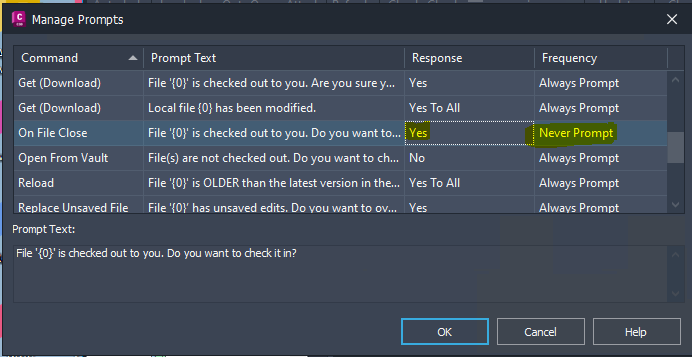 Modification and blocking of the options of the Vault plugin for Civil 3D