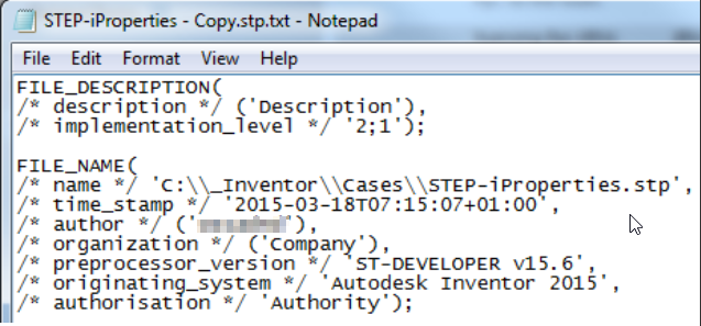 Inventor: Which iProperties are passed to STEP file while exporting