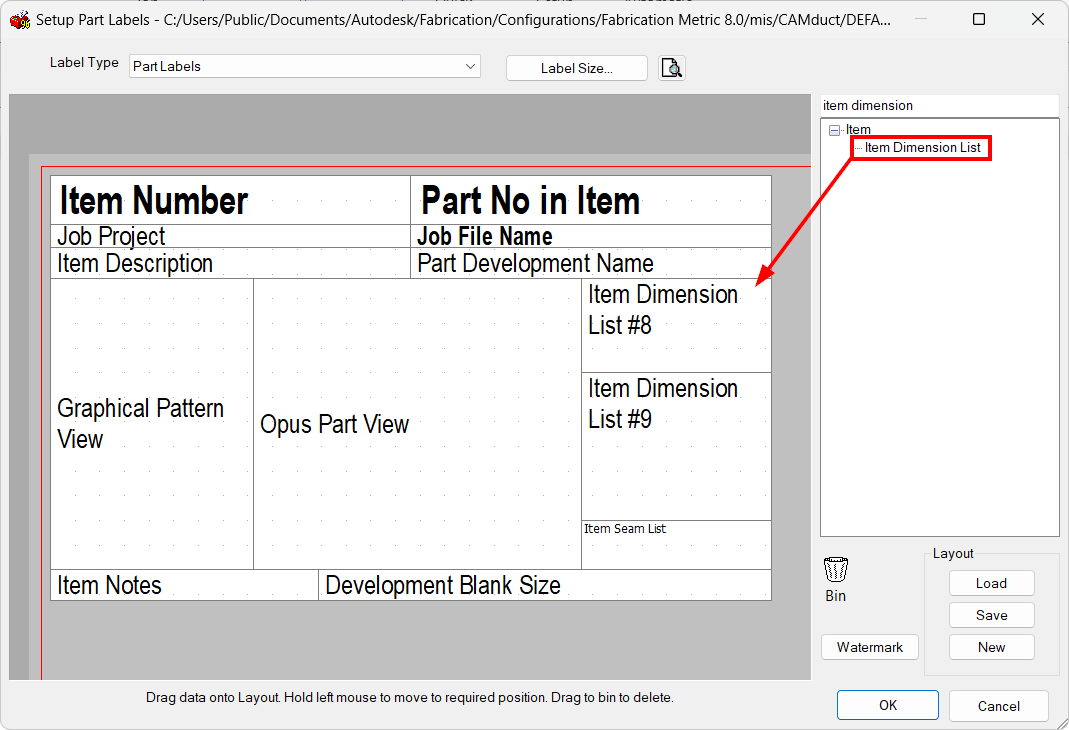 Unable to print Taper Offset information on Labels in CAMduct
