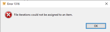 "Error 1316: File...assigned to an item" after updating to Vault 2024