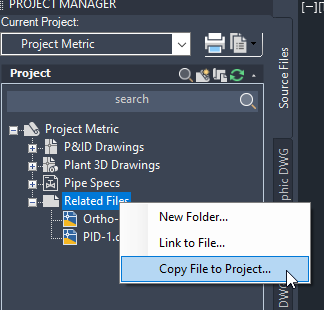 How to add drawings from one project into another but as Related Files ...