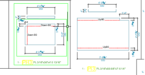 Controlling the folded plate bending lines UP or DOWN in Advance Steel