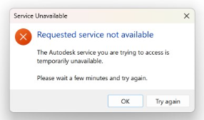 “Requested service not available” appears when logging into Desktop Connector