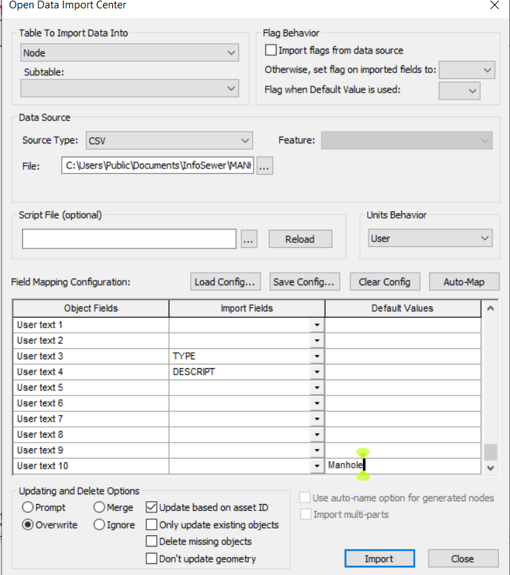 Importing InfoSewer to InfoWorks ICM - Step 1 Import Nodes and Create Subcatchments in the ...