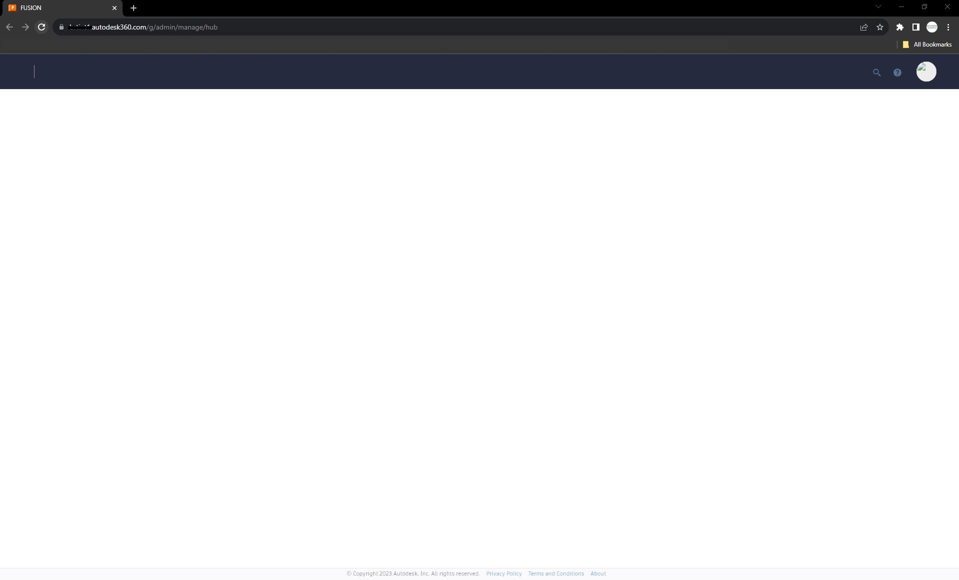 Fusion Team Hub URL fails to load main page