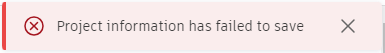 "Project information has failed to save" when trying to save an address ...
