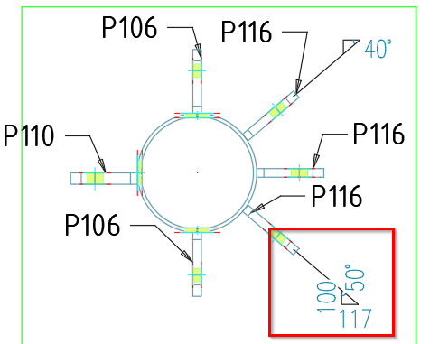 Slope dimension aligned to plate middle in details in Advance Steel