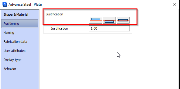 Slope dimension aligned to plate middle in details in Advance Steel