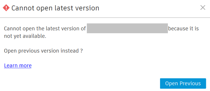 "File is not available at the moment" and its previous version cannot be saved as new for a ...