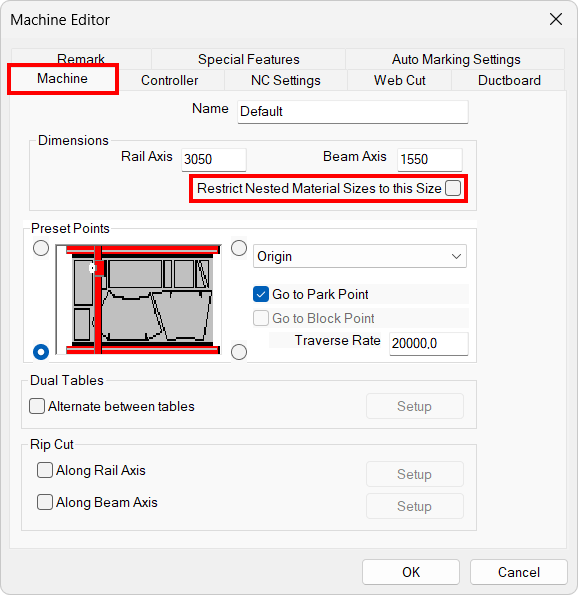 Oversize Parts using specific material are not sliced or nested in CAMduct