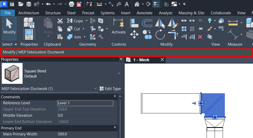 "Disjoin" option not appearing when electing a Fabrication part in Revit