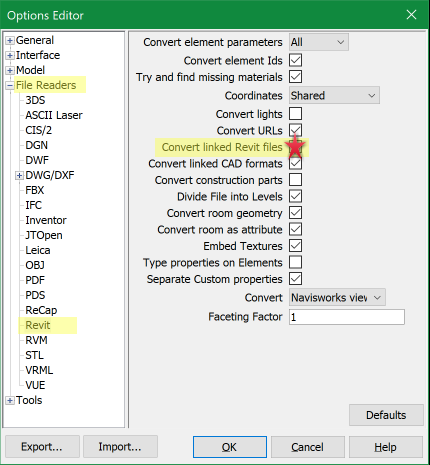 Revit links not showing in Navisworks