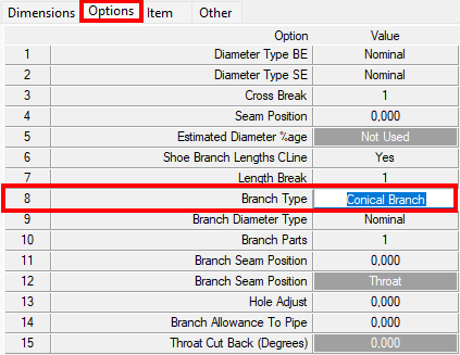 Where to find a pattern with more than two conical branches in CAMduct