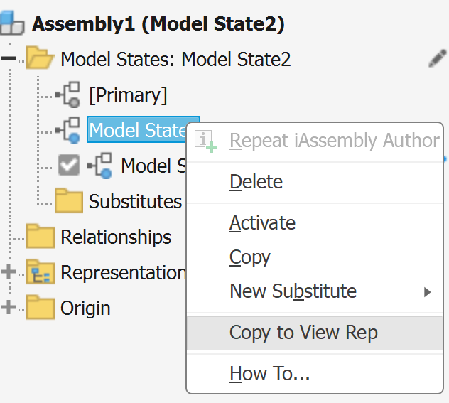 如何在 Inventor 中将详细等级或模型状态更改为视图表达