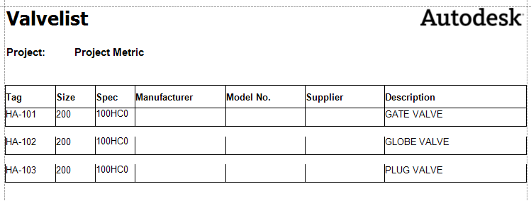 How To Remove Spaces Between Rows In A Report Template Of AutoCAD Plant 3D Report Creator