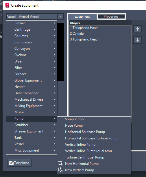 How to recover a missing equipment template in AutoCAD Plant 3D
