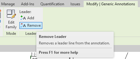 How to remove leaders from Generic Annotation Tag in Revit