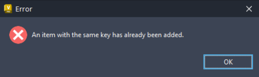 "An item with the same key has already been added." when updating Vault domain user