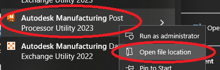 "Postprocessor error - Failed to get translator version from registry" when writing NC programs ...