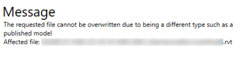 "The requested file cannot be overwritten due to being a different type ...