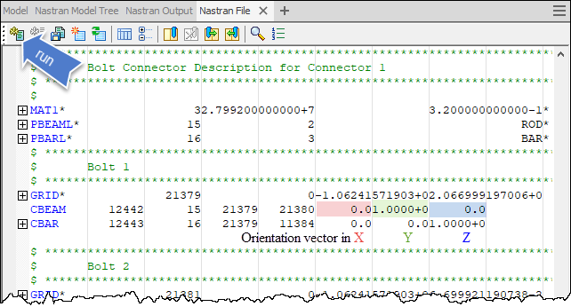 What Is The Orientation Of Bolt Elements In Inventor Nastran 