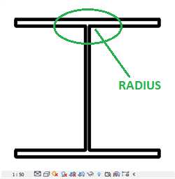Steel family display missing the section's radius in Revit