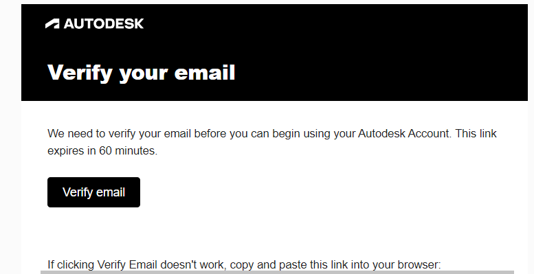 Unable to complete Email Verification for Autodesk Account Creation